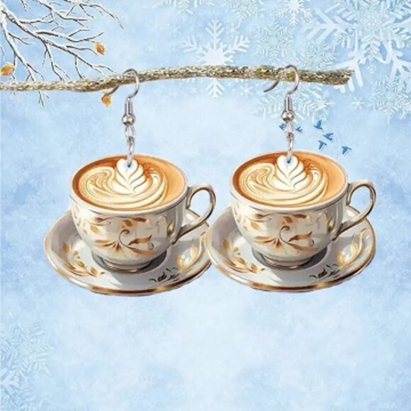 None | Jewelry | Fancy Coffee Cup Earrings | Poshmark